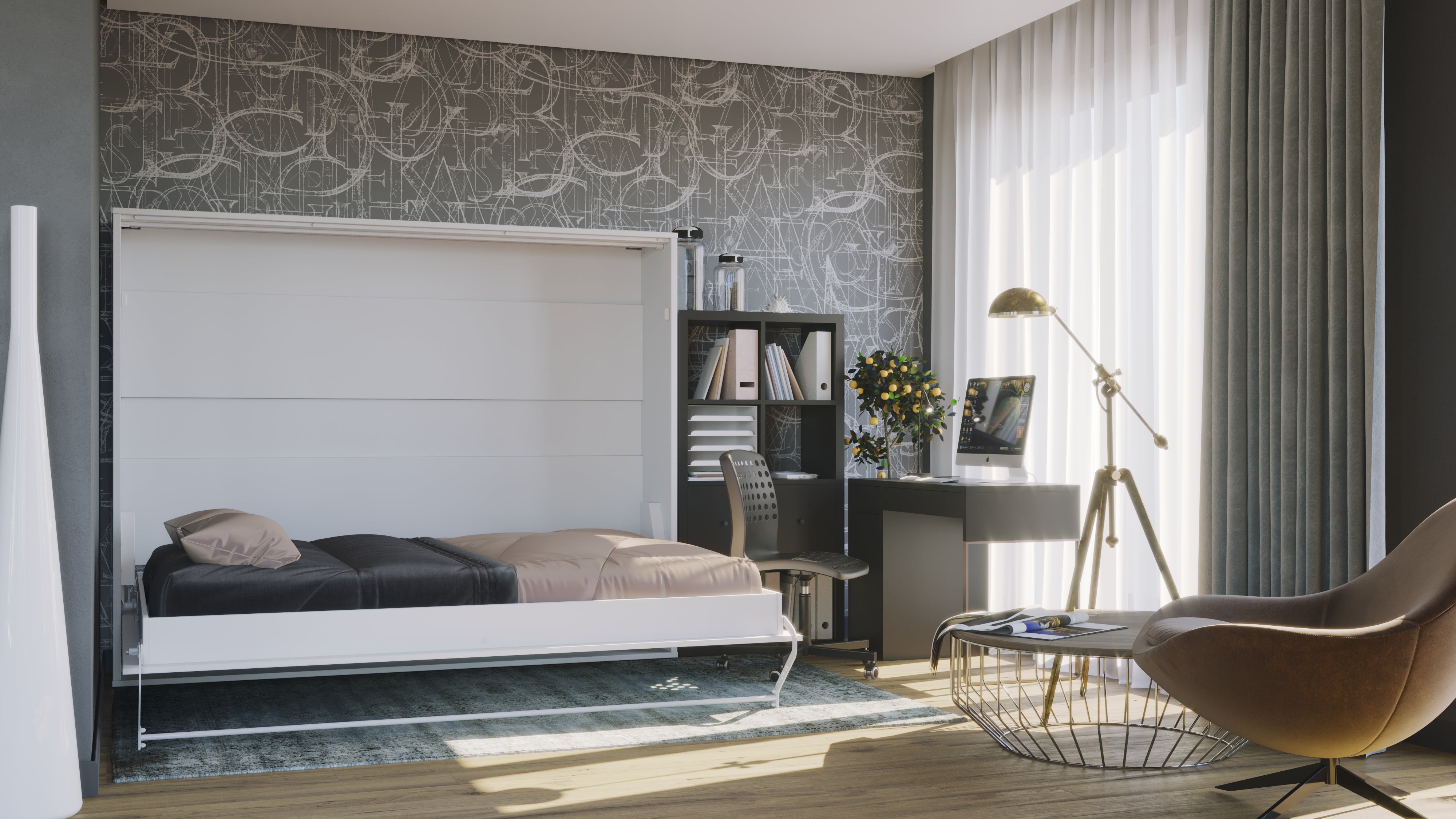 Invento Horizontal Wall Bed, European Queen Size – Simply Murphy Beds